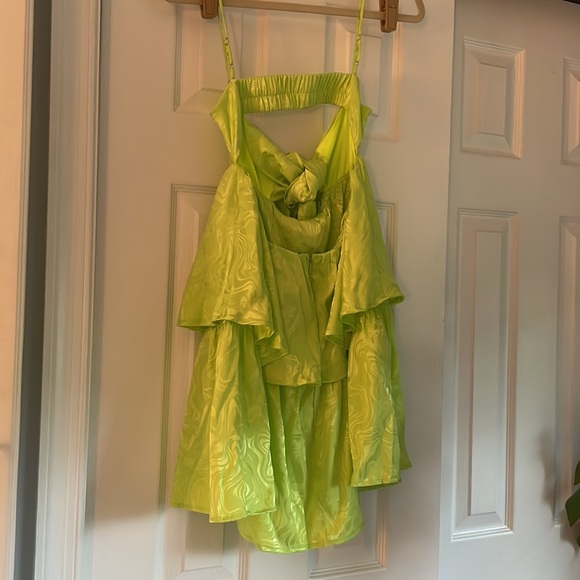Lucy in the Sky | Dresses | Nwt Lime Green Ruffle Mini Dress | Poshmark